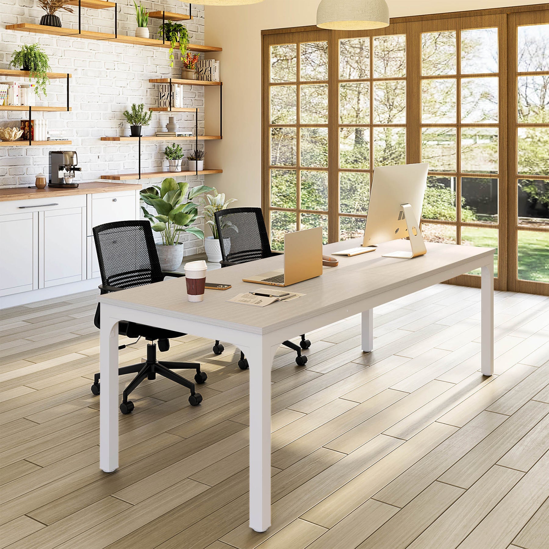 Schreibtisch - Doppelter Computer-Schreibtisch, Bürotisch, Arbeitstisc ...